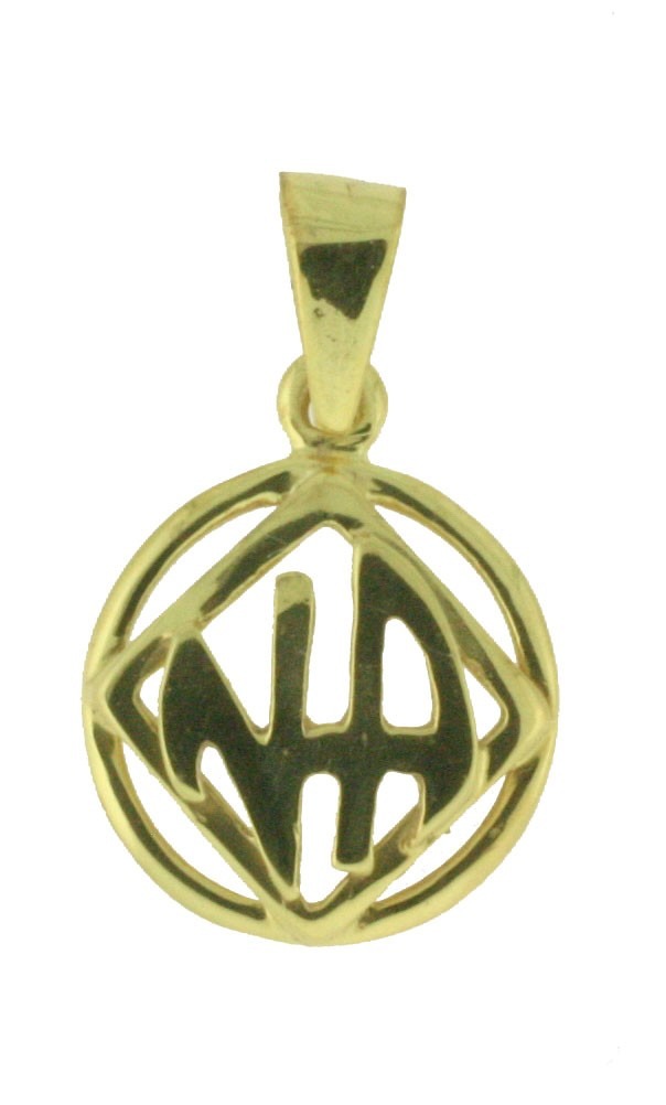 Medium 10k NA Logo in Symbol Pendant - Goyo Silver