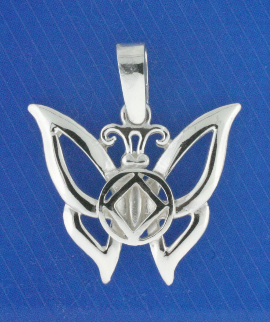 Large 10k NA Butterfly Pendant - Goyo Silver