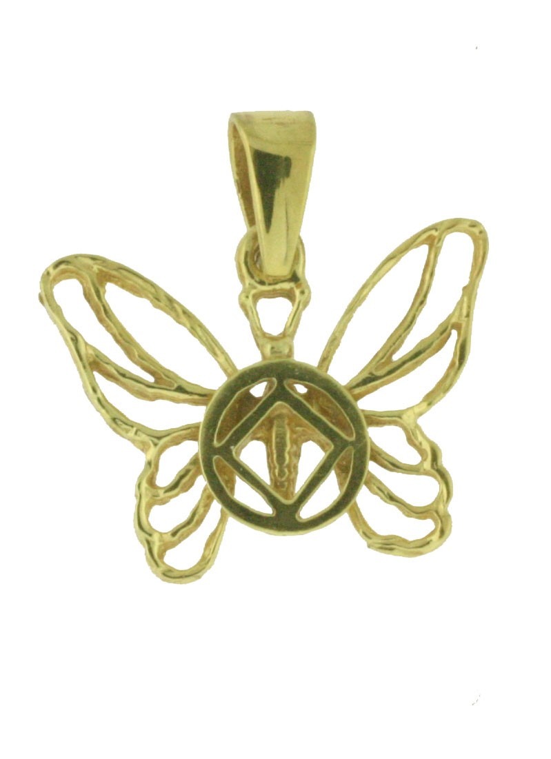 Small 10k NA Butterfly Pendant - Goyo Silver