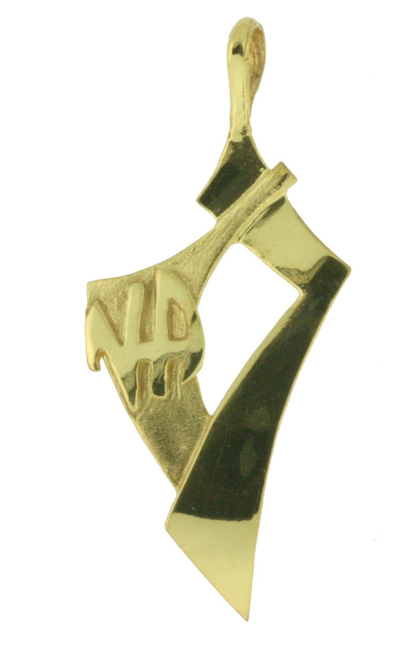 14K Gold NA Freeform Pendant - Goyo Silver